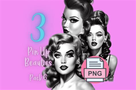 Pin Up Girls Pack 2 Graphic By Grey Cat · Creative Fabrica
