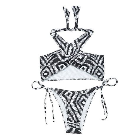 Fashion And Leisure Women Cross Strap Swimsuit With Chest Pad Without