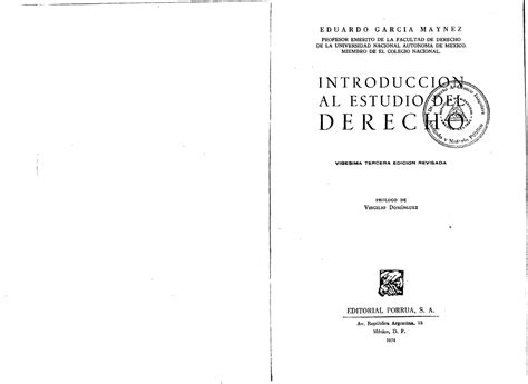 Introduccion AL Estudio DEL Derecho Eduardo Garcia Maynez EDUARDO