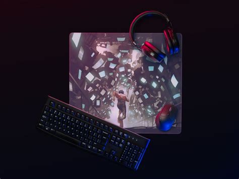 Fantasy Futuristic Cyberpunk Desk Mat Sci Fi Aesthetic Etsy