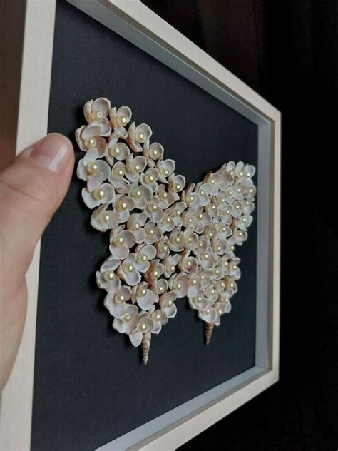 Butterfly Seashell Wall Art Butterfly Sea Glass Art Seashell Wall Decor