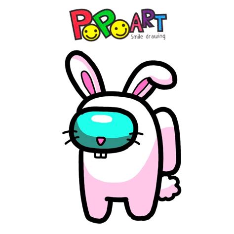 토끼어몽어스 그리기 어몽어스 색칠공부 도안 드로잉 포포아트 네이버 블로그