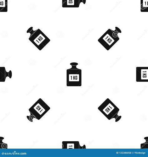 One Kilogram Weight Pattern Simple Style Stock Vector Illustration