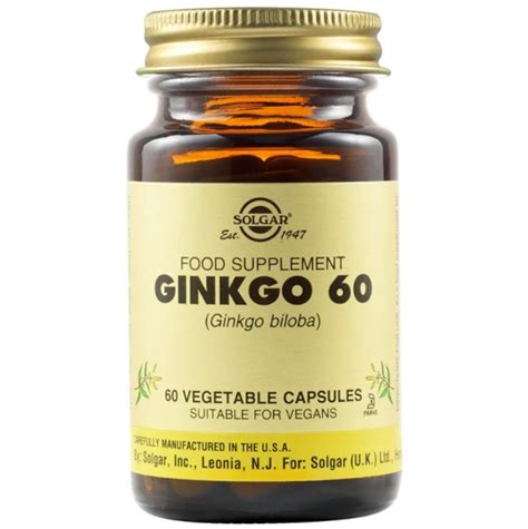 Solgar Ginkgo Biloba 60mg 60 Vegetable Capsules Pharmacygoals