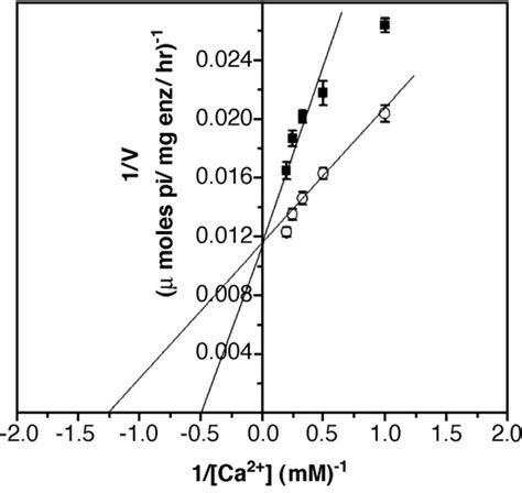 Double Reciprocal Plot Of Reaction Velocity Against Different