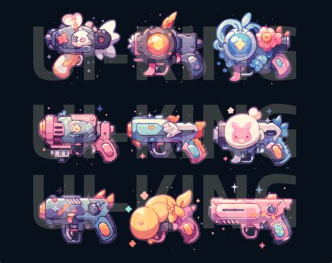 cute vector guns game ui assets by ui king