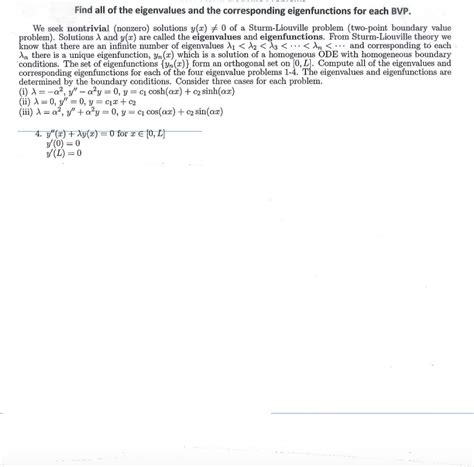 Solved Find All Of The Eigenvalues And The Corresponding Chegg Com