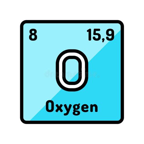 Oxygen Chemical Element Color Icon Vector Illustration Stock