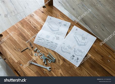 Tools Instructions Assembling Wooden Table Stock Photo 2173360301 Shutterstock