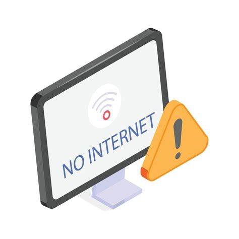 An Isometric Icon Of A Computer Monitor Displaying A No Internet Message 55857077 Vector Art At