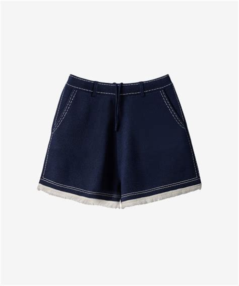 바시카 데님드 니트 프릴 쇼츠 데님네이비 위시버킷