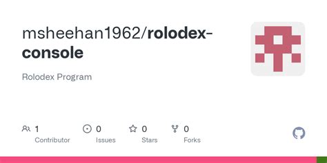 Github Msheehan Rolodex Console Rolodex Program