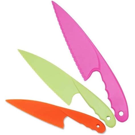 Couteaux de Cuisine en Plastique Pack Couteaux de Sécurité pour Enfants Couteaux à Légumes en