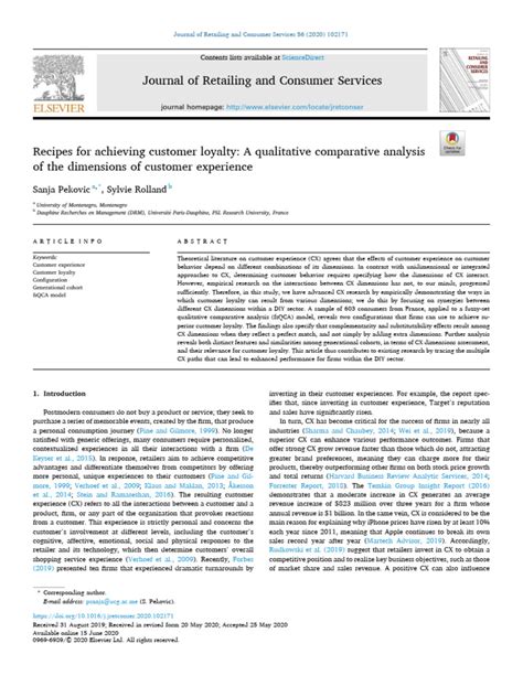 Recipes For Achieving Customer Loyalty A Qualitative Comparative