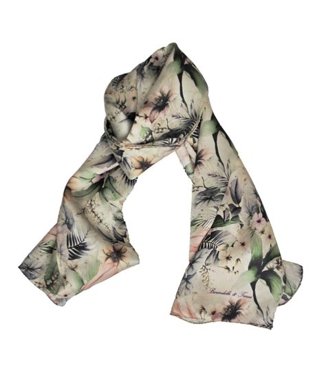 Sciarpa Seta Donna Bosco Fiorito Beige [sciarpa Seta Donna S Ad16 A] 59 00eur Barindelli