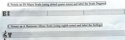 Solved Please Note The Key And Time Signature Notatean Eb Major Scale