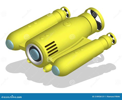 Autonomous Underwater Robot Drone For Seabed Exploration And Deep Sea Video Filming In Wireframe