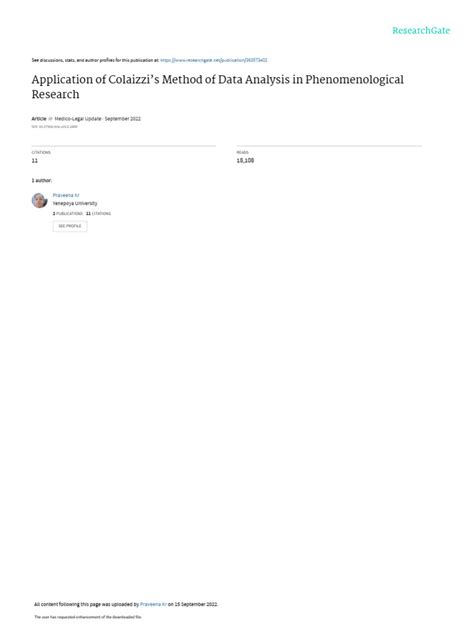 Colaizzi Pdf Phenomenology Philosophy Qualitative Research