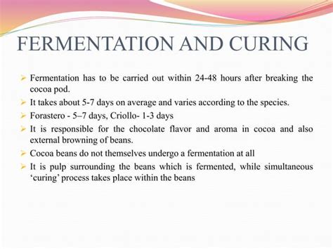 Processing Of Cocoa PPTX Desserts And Baking Food Drink