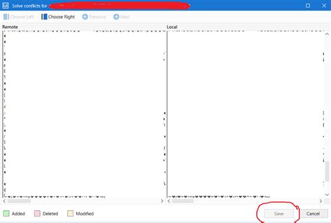 Save Button Not Enabled In Solve Conflicts Pop Up Window Studio