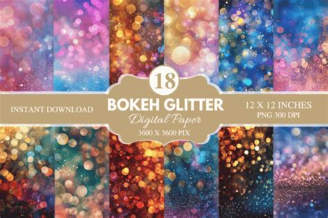 Bokeh Glitter Digital Paper Bundle Graphic by Regulrcrative · Creative Fabrica