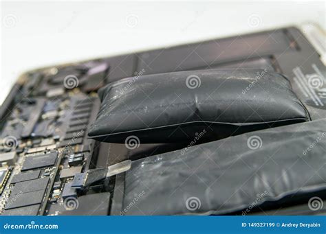 Lithium Ion Battery Which Has Expanded Stock Image Image Of