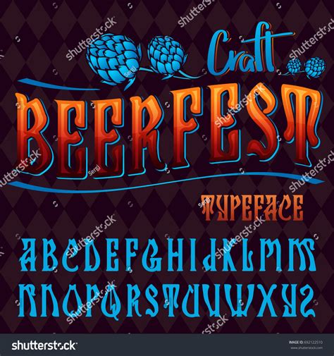 Craft Beer Fest Typeface Vector Hand Stock Vector Royalty Free