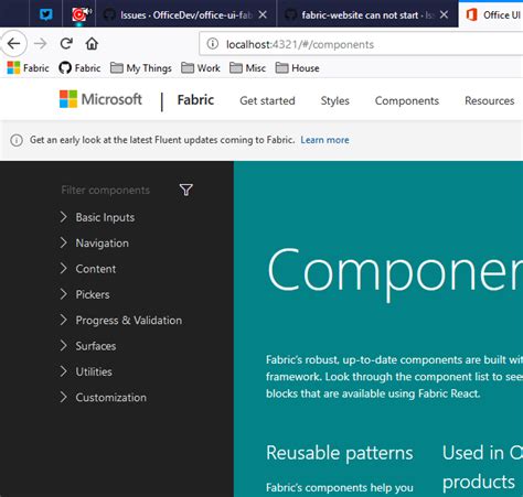 Fabric Website Can Not Start Issue Microsoft Fluentui Github