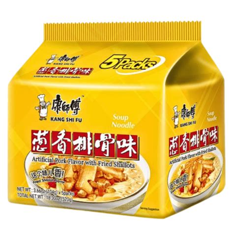 Kang Shi Fu Instant Noodle Pork Flavor With Fried Shallots 5x104g