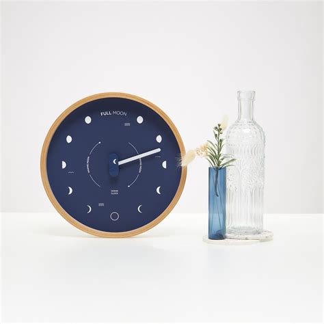 Navy Blue Moon Phase Clock Buy A Handmade Moon Clock