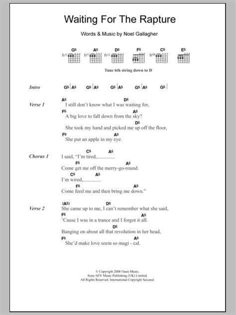 Waiting For The Rapture By Oasis Guitar Chordslyrics Guitar Instructor