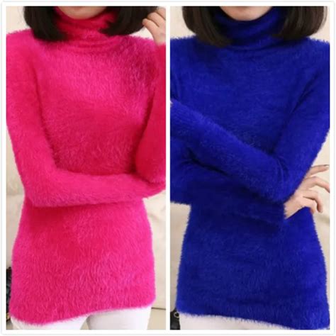 2015 Turtleneck Wool Women Sweater Medium Long Basic Shirt Knitted