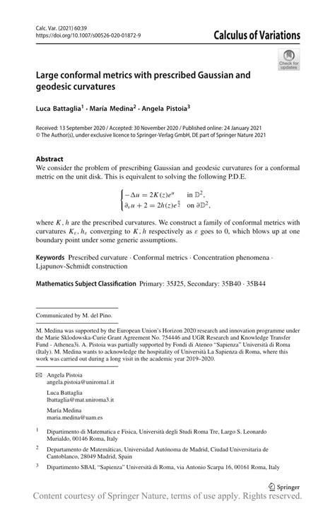 Large Conformal Metrics With Prescribed Gaussian And Geodesic