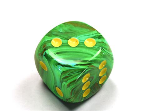 Vortex® 30mm Wpips Slimeyellow D6 Large Pipped Dice Green Sold Per