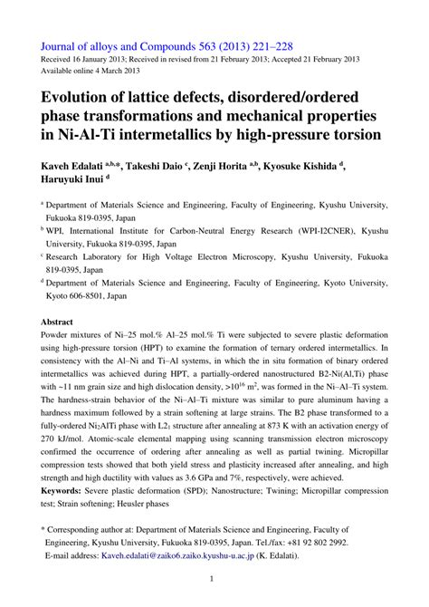 Pdf Evolution Of Lattice Defects Disorderedordered Phase