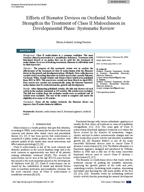 Bionator Pdf Orthodontics Human Anatomy