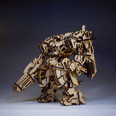 Wooden Robot Model Laser Cut Diy Craft