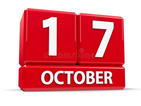 October 17th Date On A Single Day Calendar Gray Wood Block Calendar