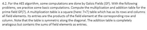 Solved For The Aes Algorithm Some Computations Are Chegg