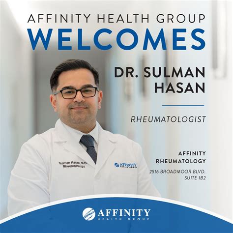 Looking Forward To Growing With Affinity Health Group Sulman Hasan Md