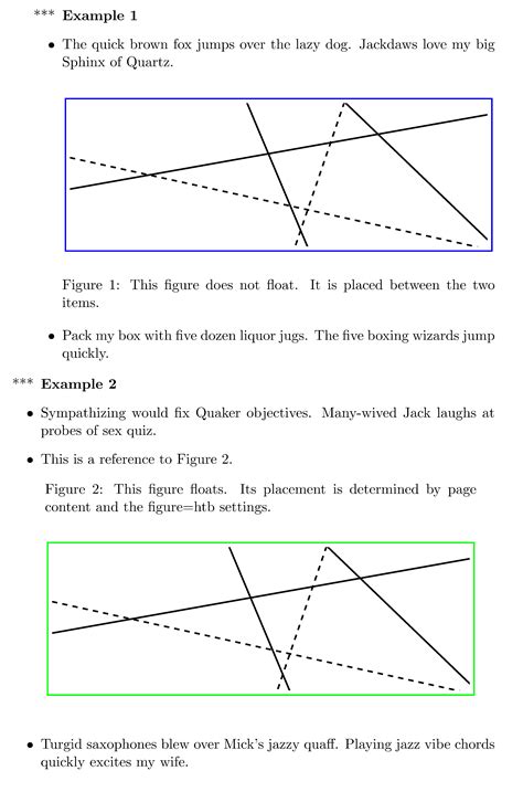 positioning position of figure and caption within itemize environment
