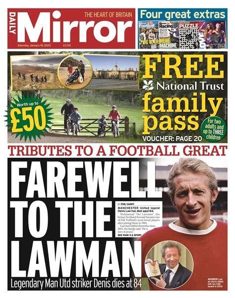 Daily Mirror Front Page 18th Of January 2025 Tomorrows Papers Today