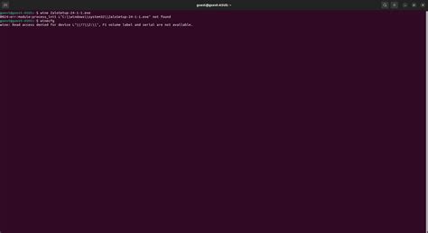 cannot install windows application through wine on ubuntu 22 04 ask