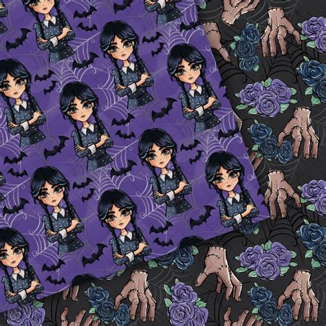 Wednesday Addams Digital Paper Brittsketches Clipart Store