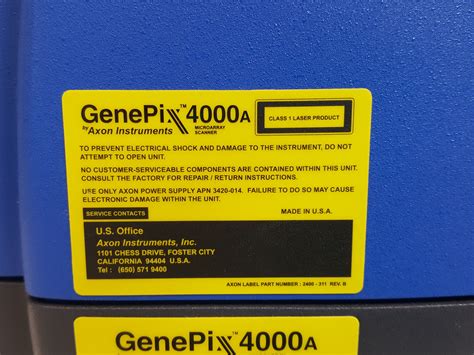 Axon Instruments Genepix 4000a Microarray Scanner Lab