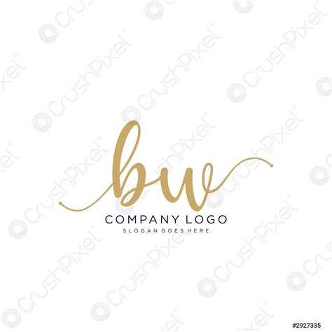 Bw Initial Handwriting Logo Design Stock Vector 2927335 Crushpixel