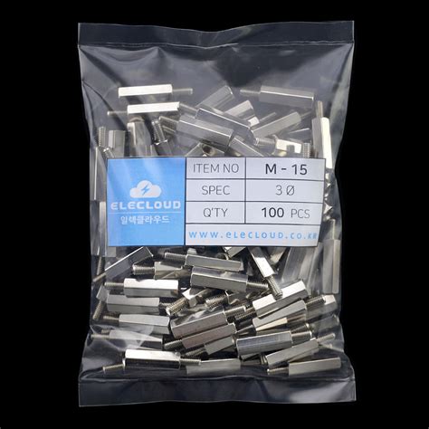 Elecloud 일렉클라우드 M3 쇠 Pcb서포트 3파이 볼트형 신주 니켈도금 기판지지대 3Ø Male Pcb 서포터