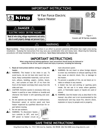 King Electric W1215 W 120 Volt 1500 Watt Wall Electric Heater In White