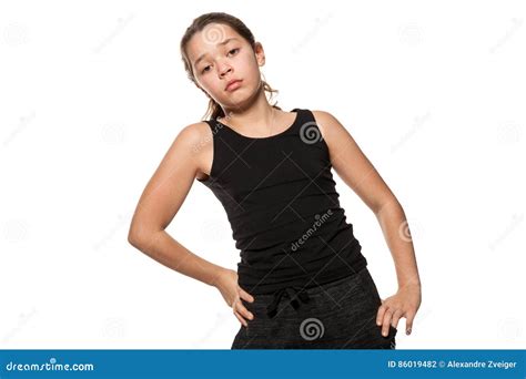 Portrait Of Bored And Reluctant Blonde Feminine Girl Lean On Fist And