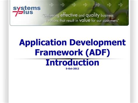 ppt application development framework adf introduction 5 oct 2012